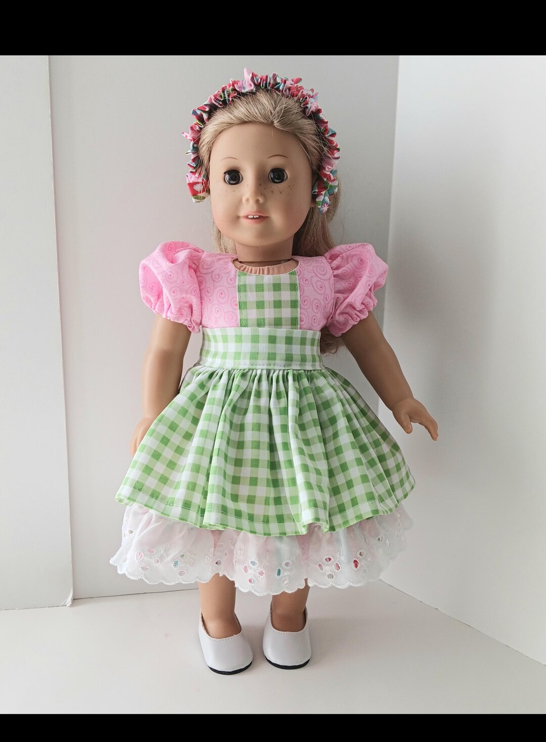 18 Inch Doll Dress - Checkers, Stripes & Lace - Etsy
