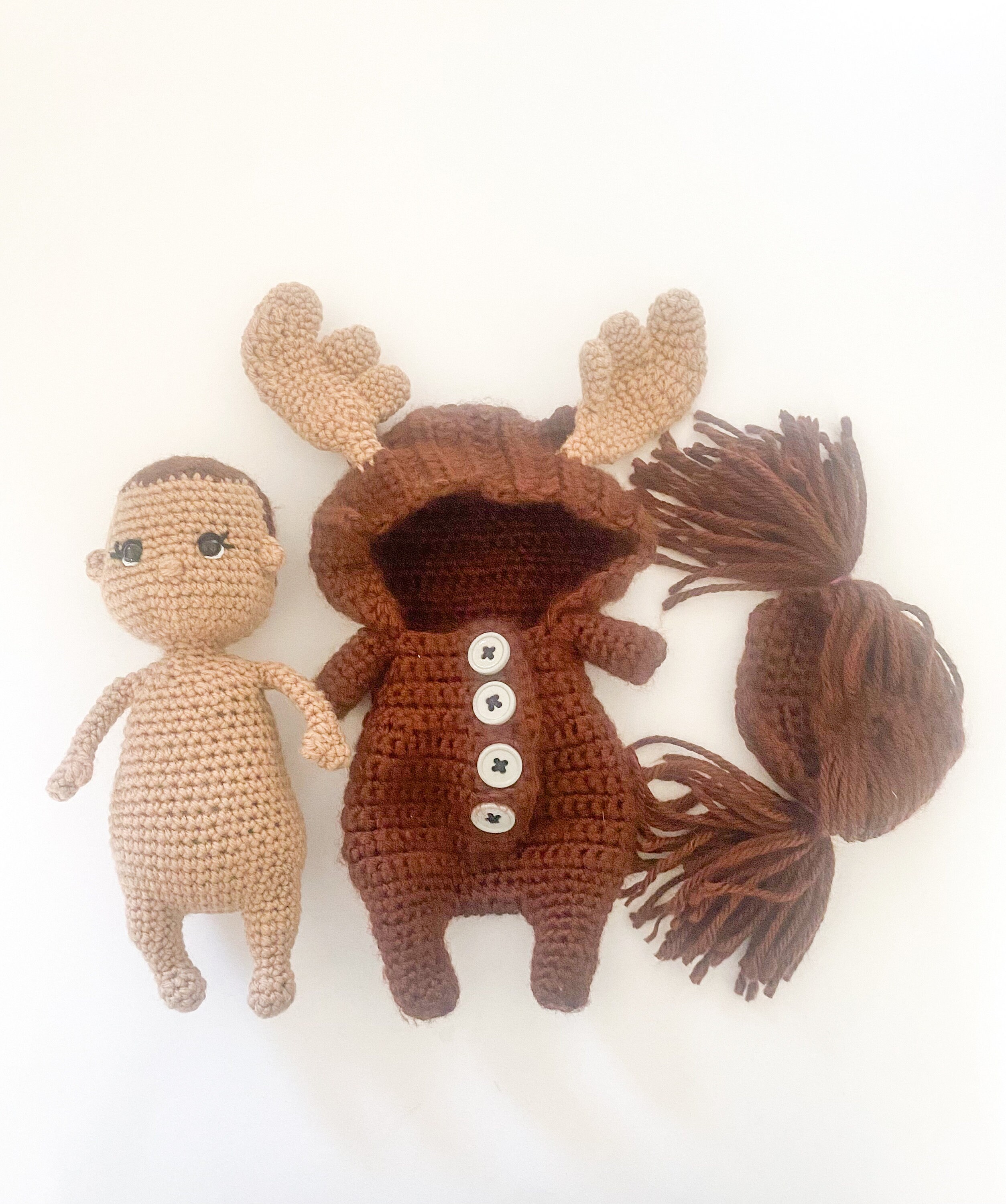 Brown Moose Costume Doll Crochet Pattern - Etsy