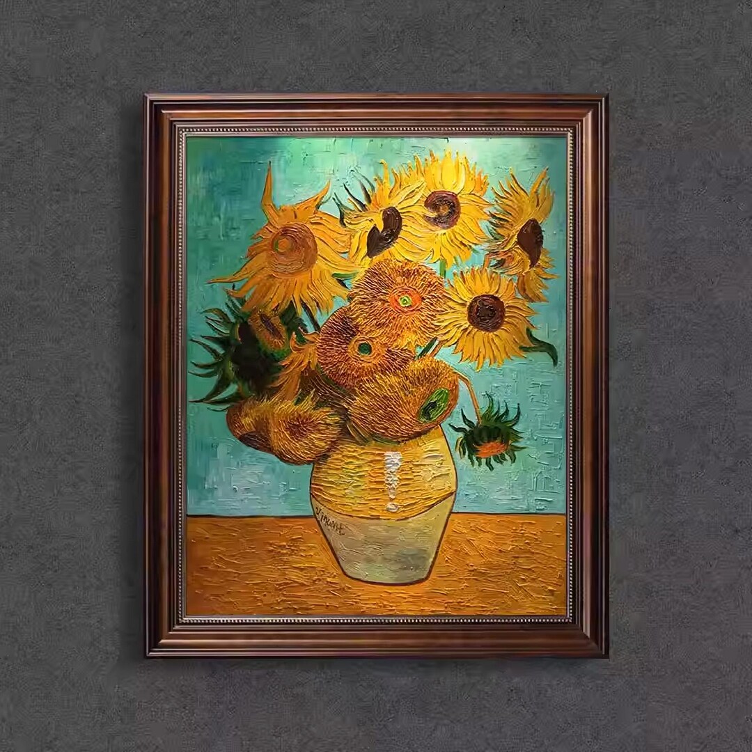 Hand Painted Van Gogh Sunflower Oil Painting Van Gogh Reproduction Wall ...