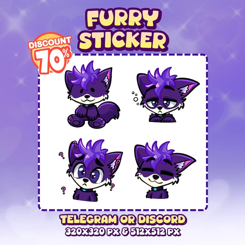 Custom Furry Sticker, Discord Emoji, Anthro Art, YCH Emotes, Telegram ...