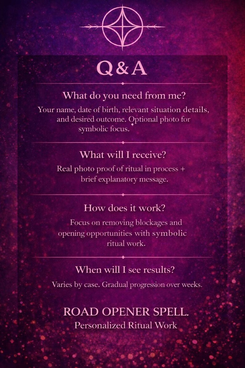 Road Opener Energy Ritual – Symbolic Work for Removing Emotional and ...