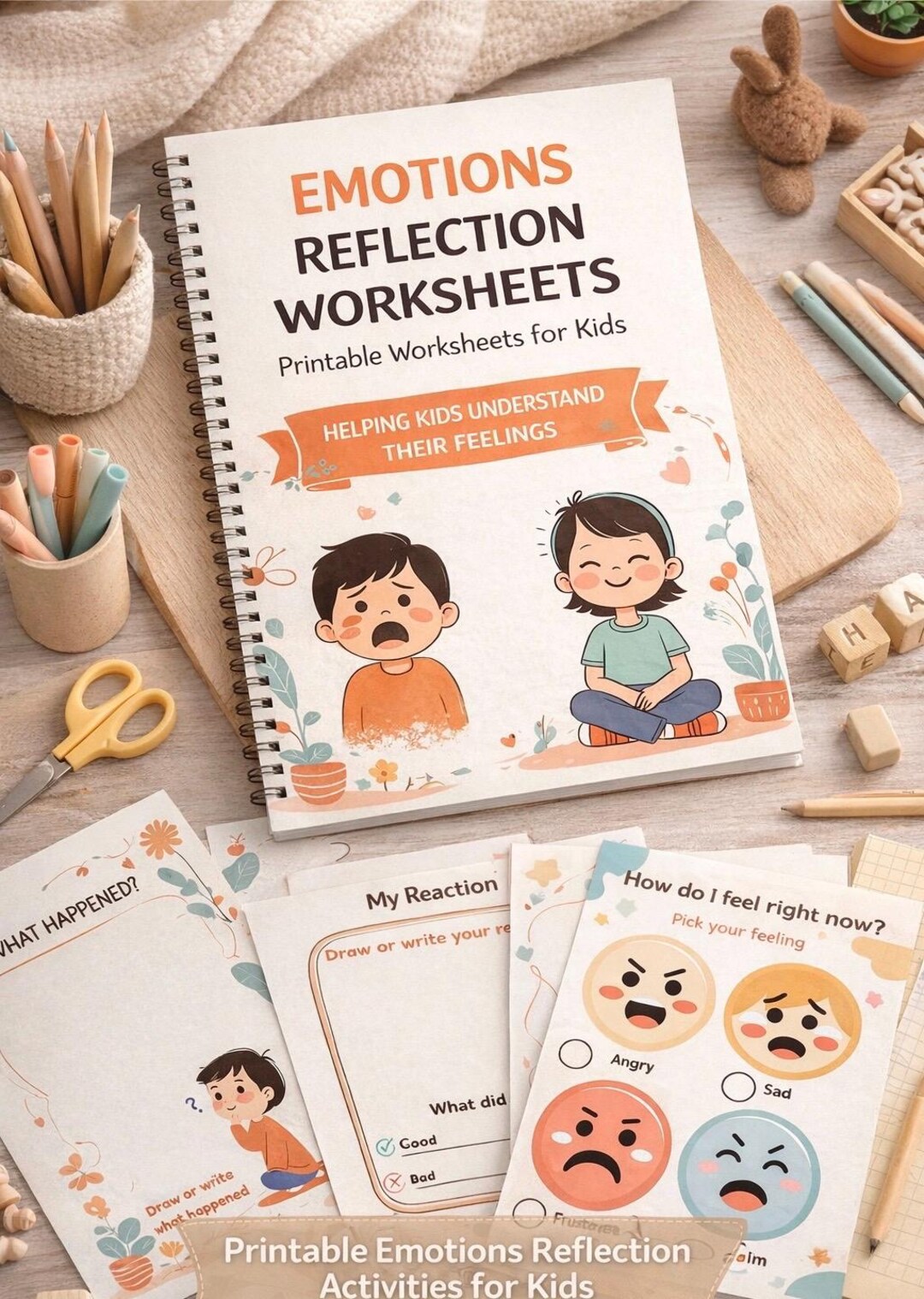 Kids Emotions Reflection Worksheets | Anger Management, Feelings ...