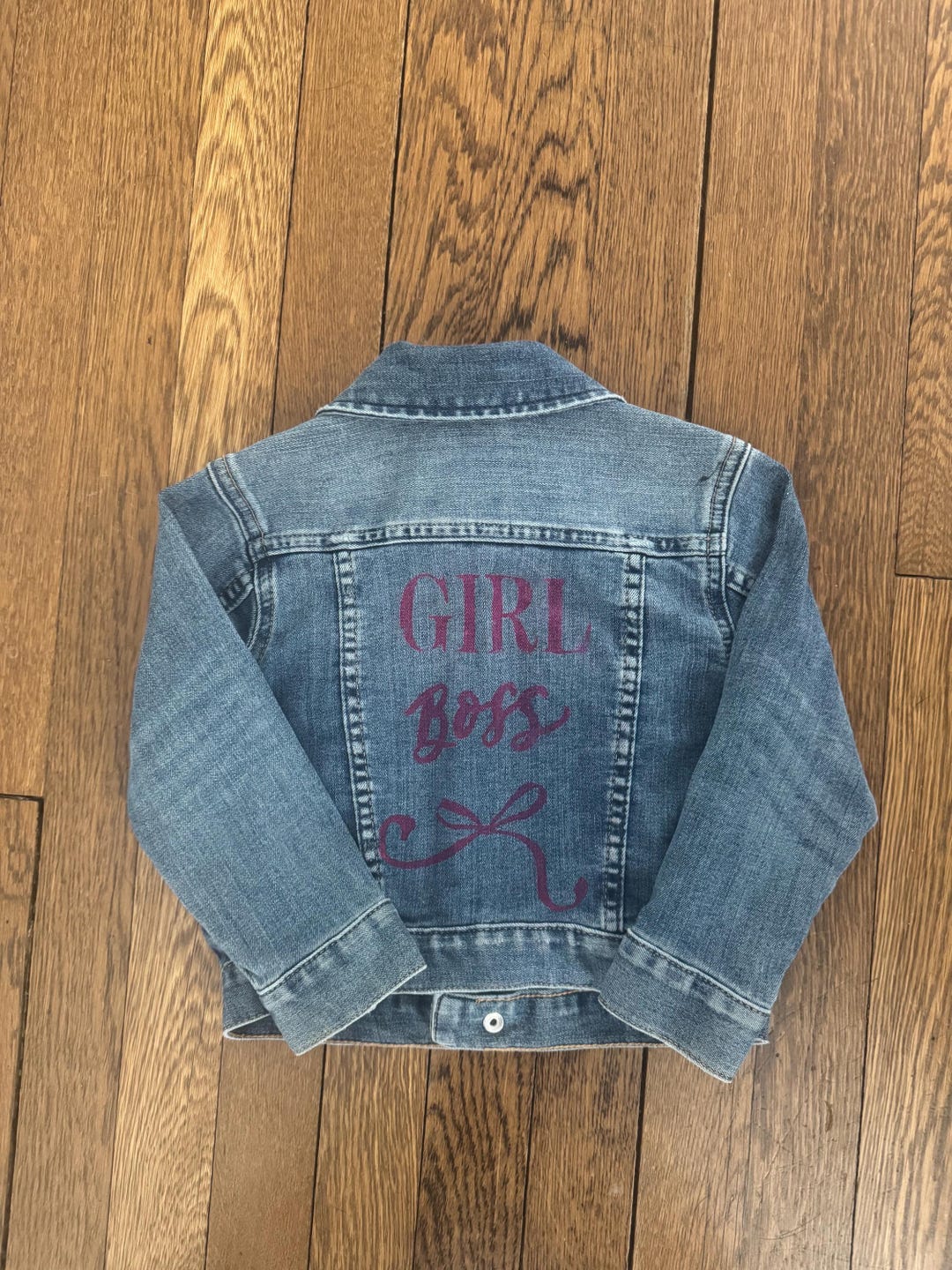 Upcycled Girl’s ‘girl Boss’ Jean Jacket - Etsy