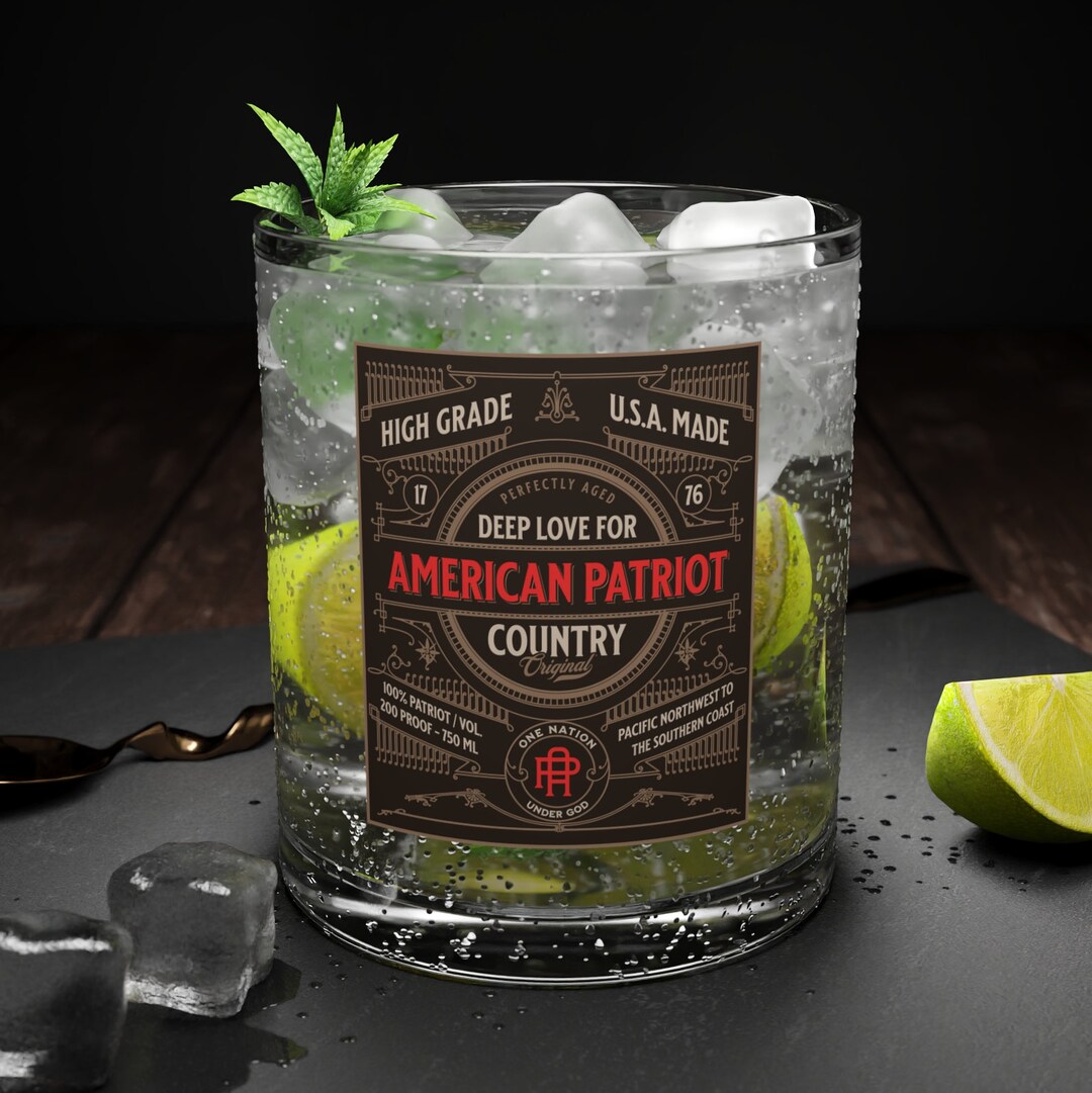 American Patriot Bar/whiskey Glass, Cool Whiskey Glass, Dad Juice ...