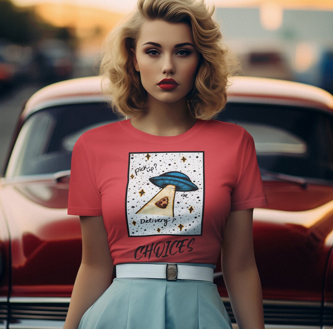 Domino Pizza Arizona Ufo T-shirt, Alien Spacecraft, Pepperoni Pizza ...