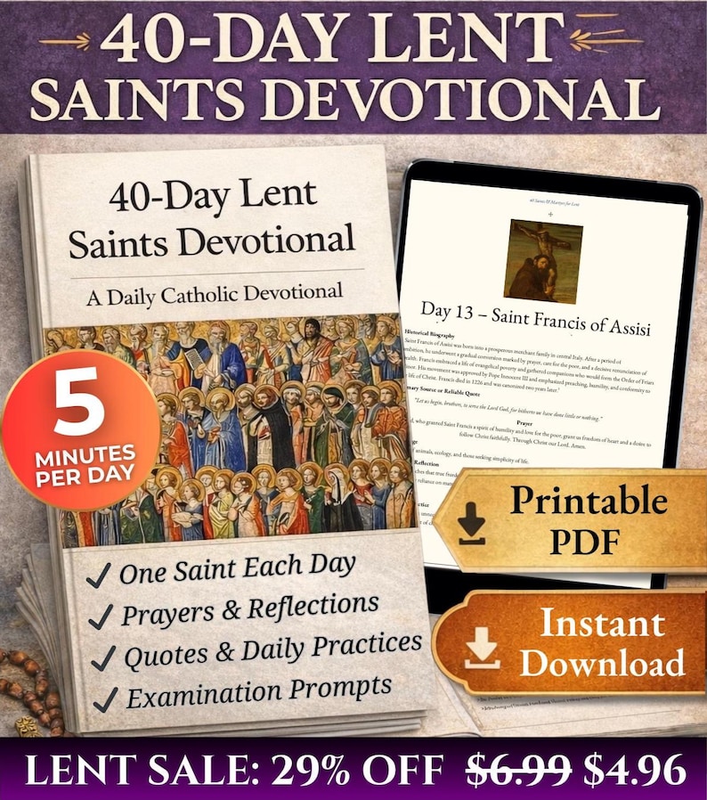 40 Day Lent Devotional PDF Catholic Saints Daily Prayer Reflection ...