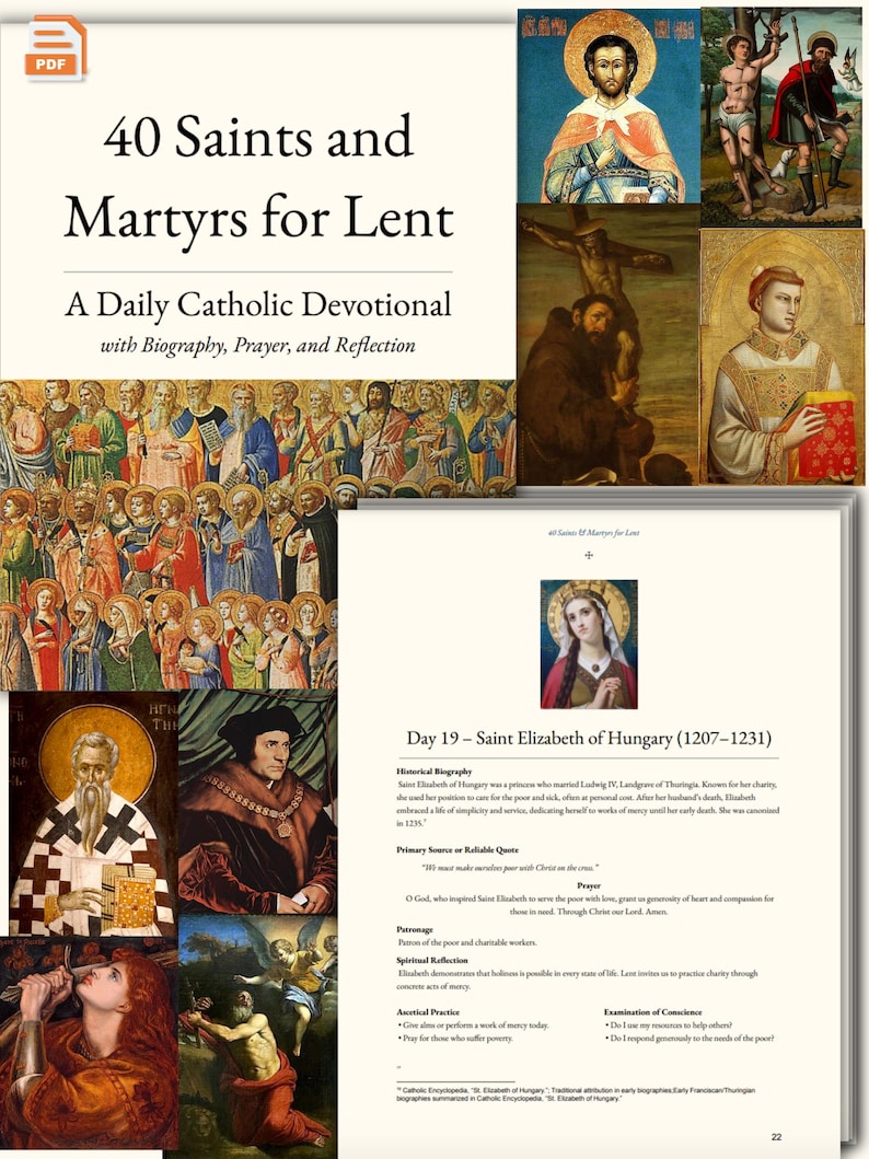 40 Day Lent Devotional PDF Catholic Saints Daily Prayer Reflection ...