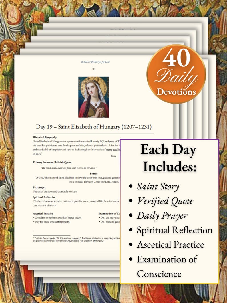 40 Day Lent Devotional PDF Catholic Saints Daily Prayer Reflection ...