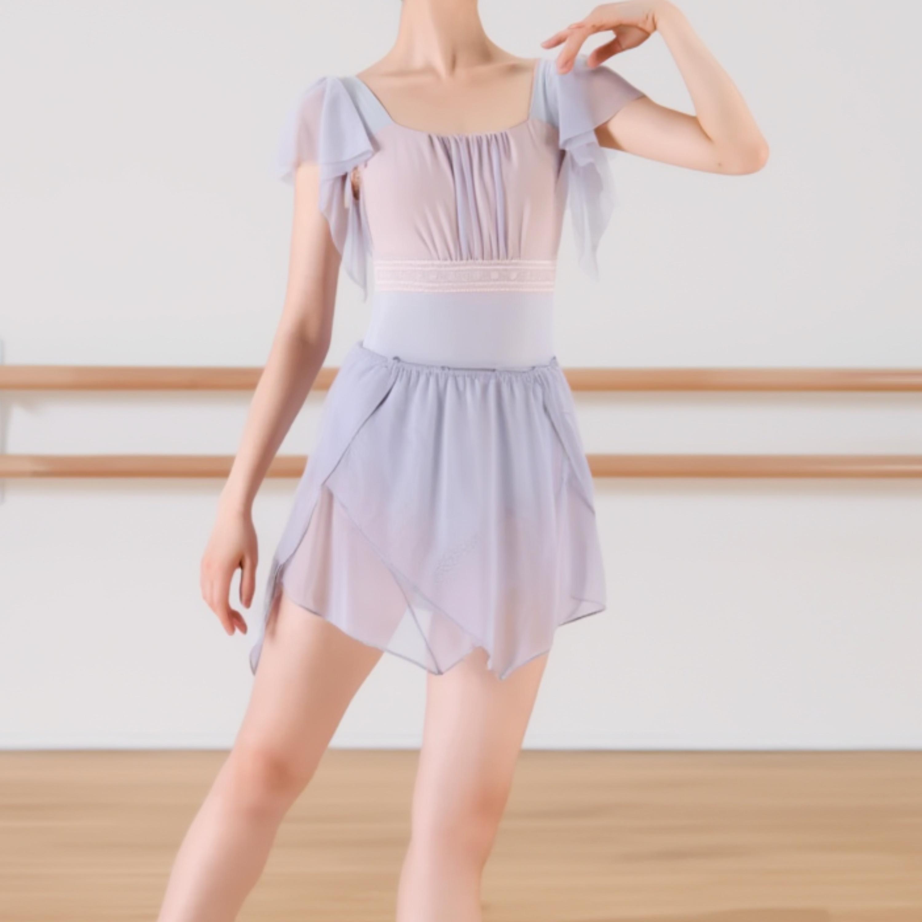 Sheer Ballet Skirt Mesh | Soft Blue Ballet Wrap Skirt | Elegant Dance ...