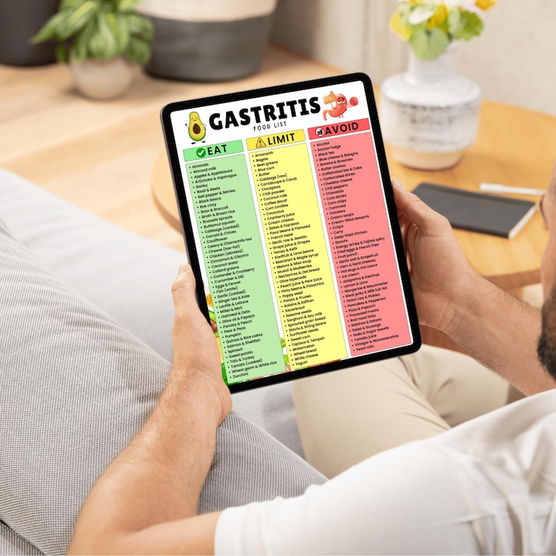 Gastritis Food List Printable | Low Acid and Stomach-friendly Foods ...