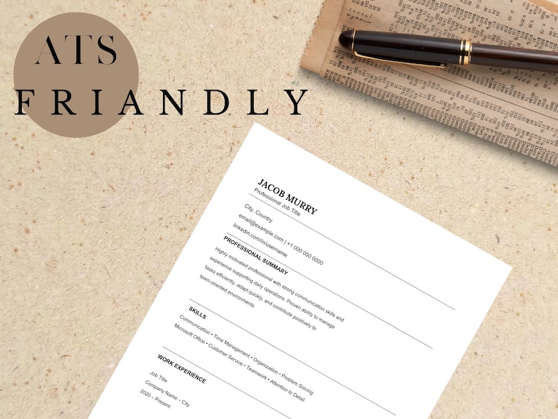 ATS Friendly Resume Template | Professional CV Template | Editable Word ...