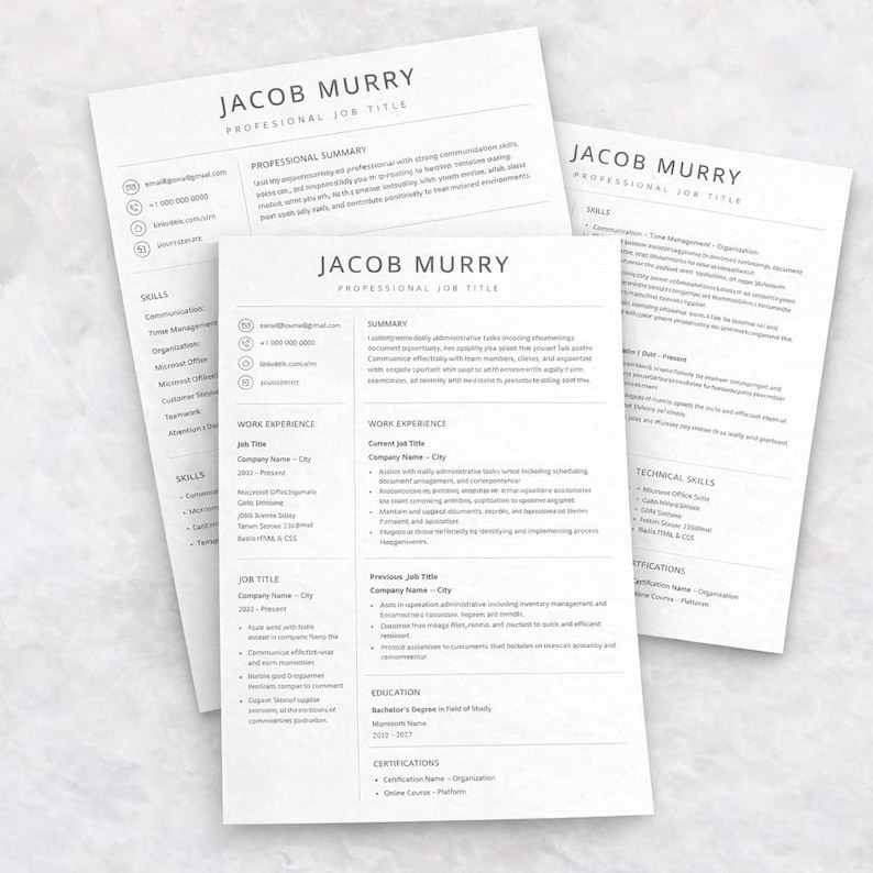 ATS Friendly Resume Template | Professional CV Template | Editable Word ...