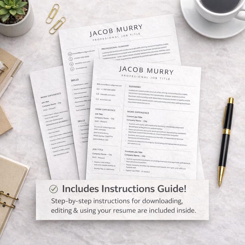 ATS Friendly Resume Template | Professional CV Template | Editable Word ...