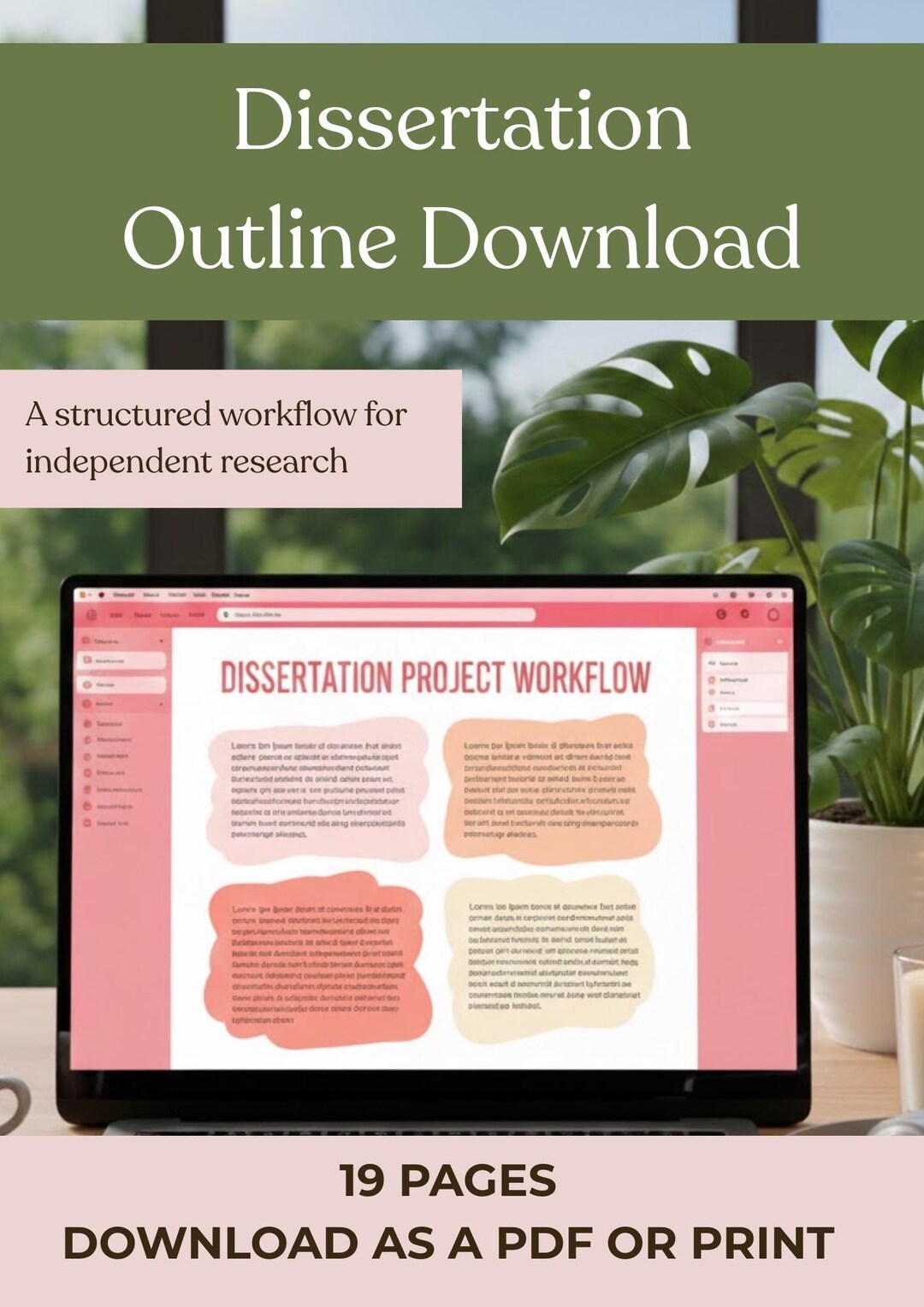 Dissertation Planner & Thesis Workbook | Aesthetic Digital Academic ...