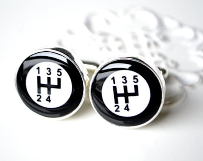 Gear Shift Cufflinks - Gift for Him, Brother, Father, Husband, Groom, Groomsmen for Holiday ...