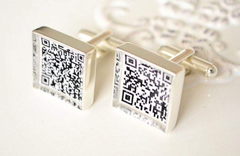 QR Code Cufflinks Personalized Keepsake Gifts For Your Etsy