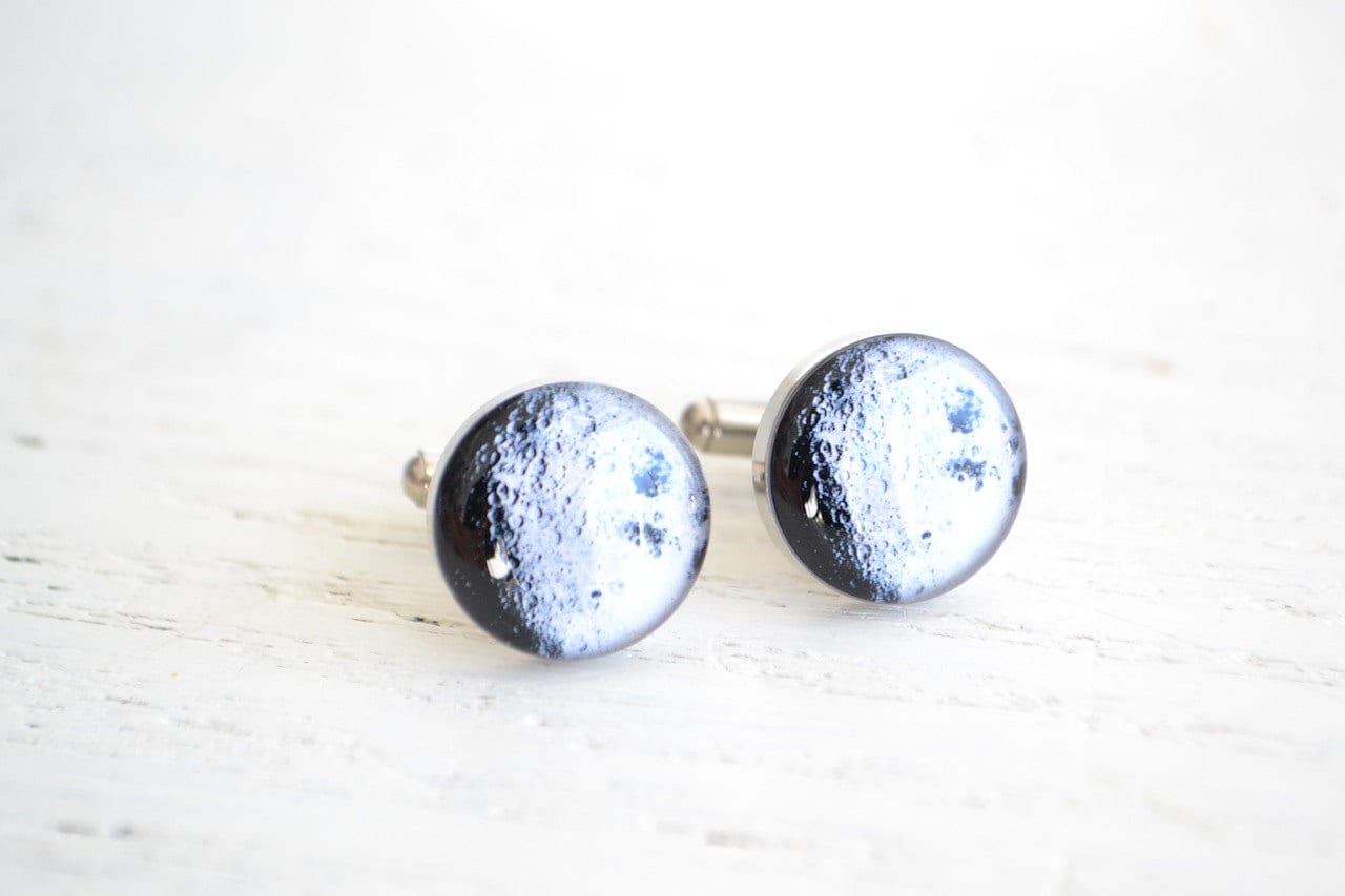 Moon Cufflinks for Men Solar System Inspired Cuff Links for | Etsy