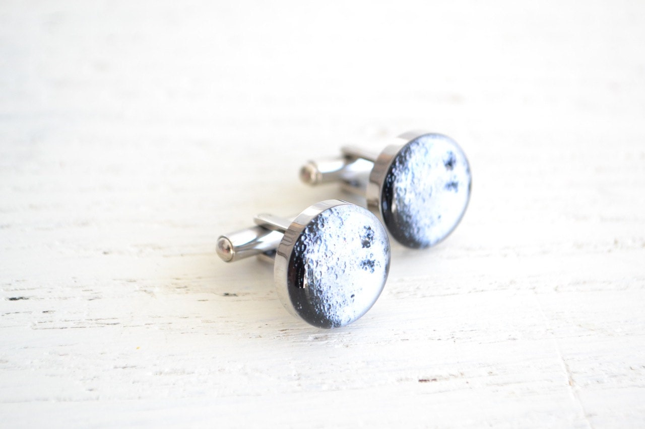 Moon Cufflinks for Men Solar System Inspired Cuff Links for | Etsy