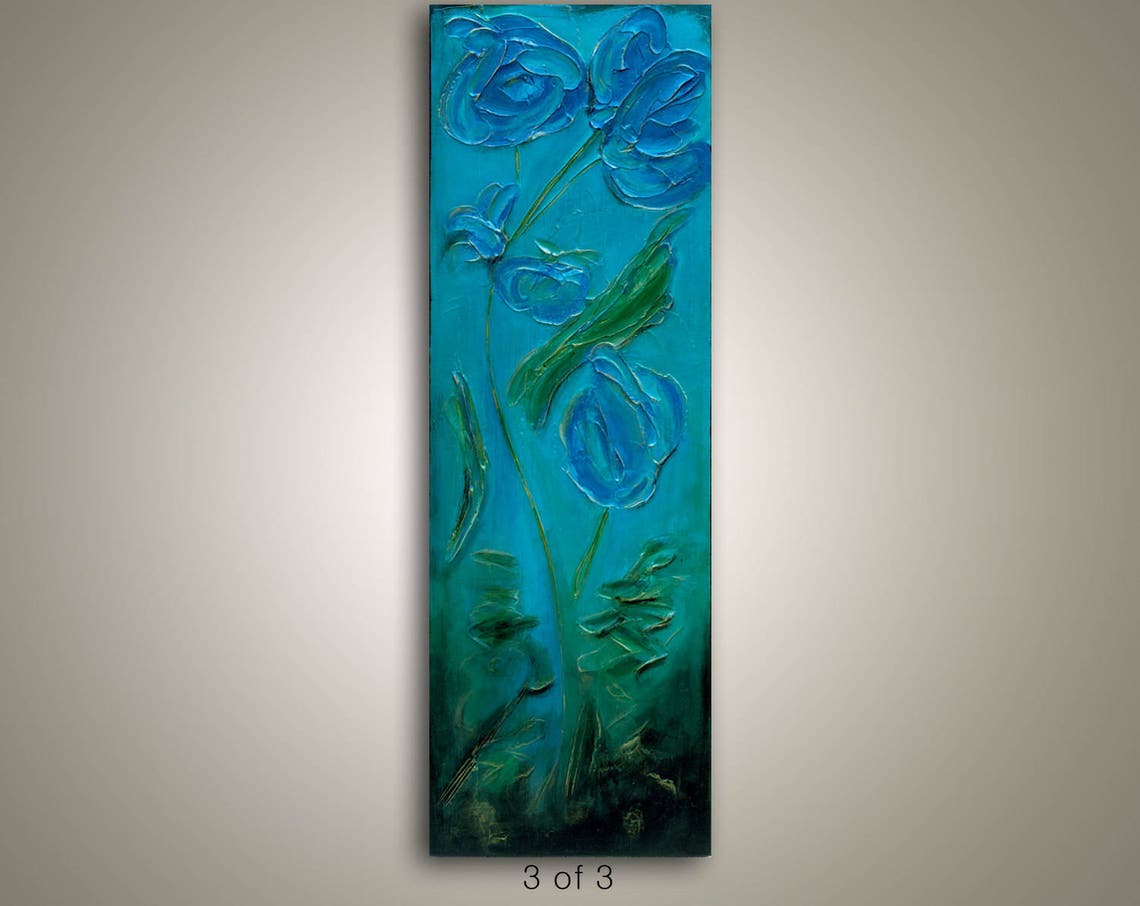 Triptyque Painting Acrylic Abstract Textured Canvas Painting - Etsy France