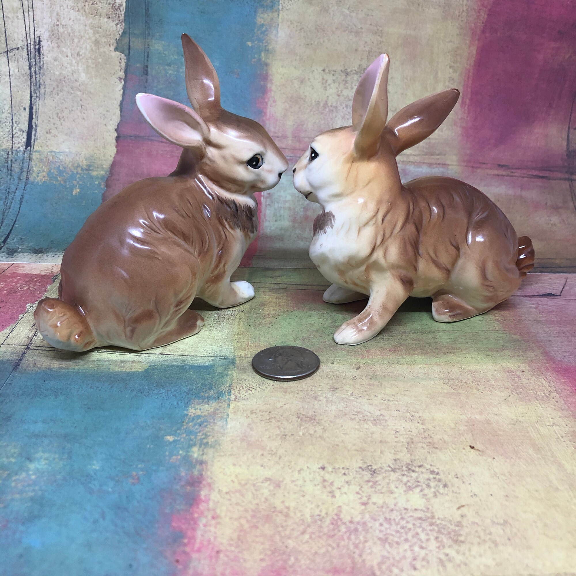 Vintage Lefton Brown Rabbit - Etsy