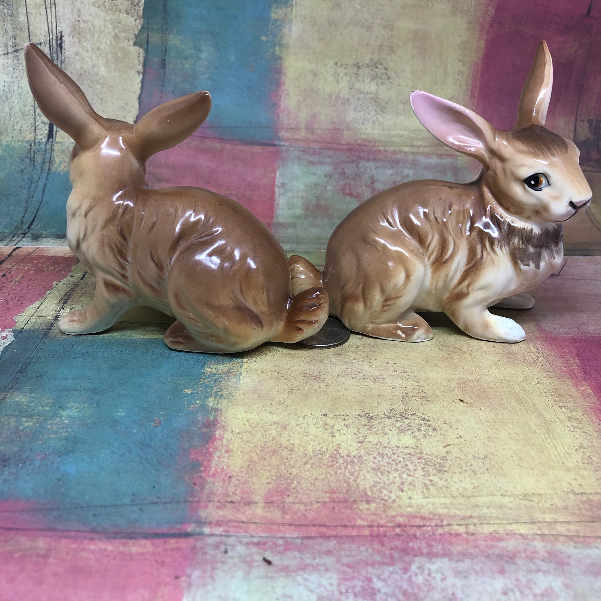 Vintage Lefton Brown Rabbit - Etsy
