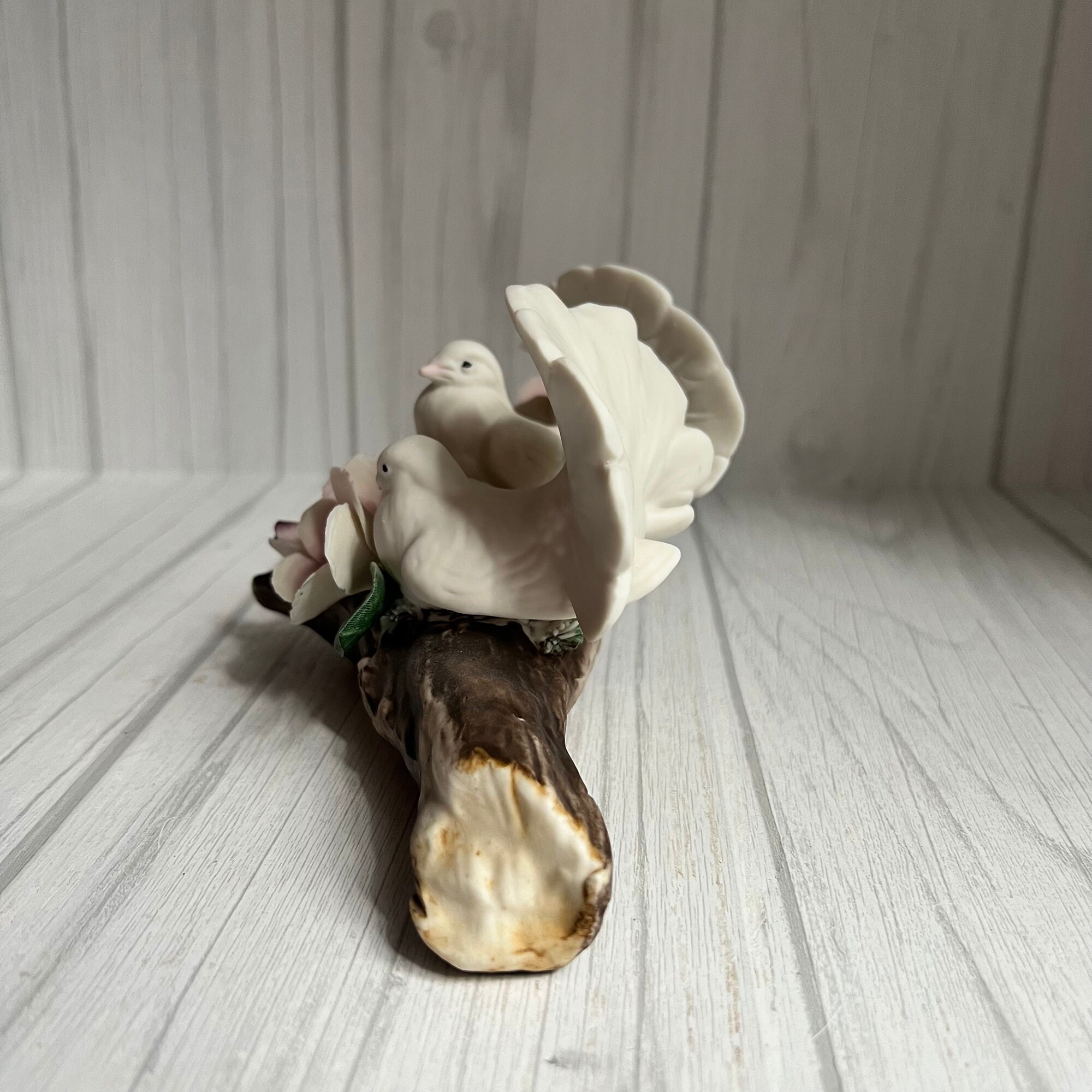 Capodimonte Porcelain Doves on Branch With Pink Flowers - Etsy