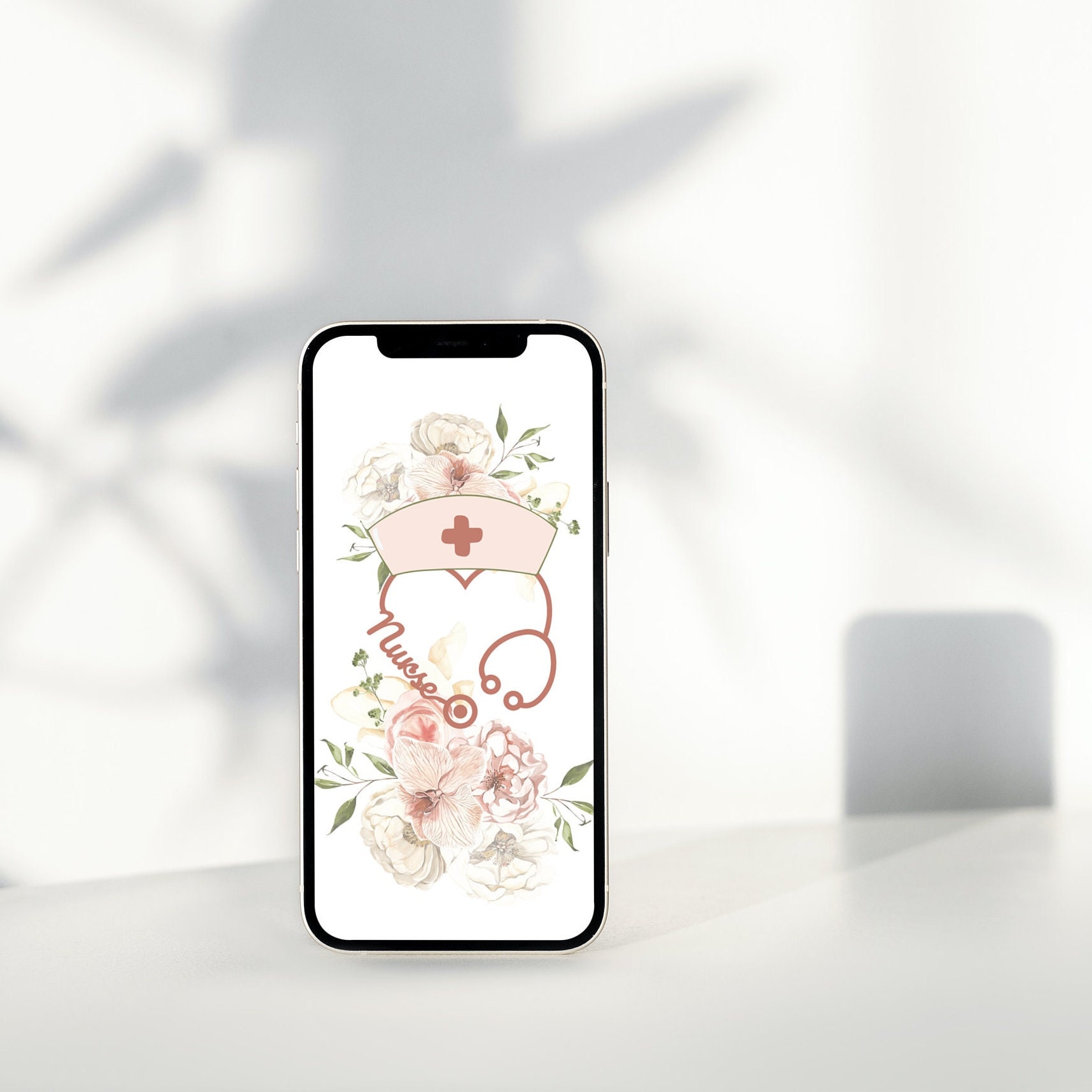 Nurse Medical Wallpaper Background Healthcare, Floral, Stethoscope ...