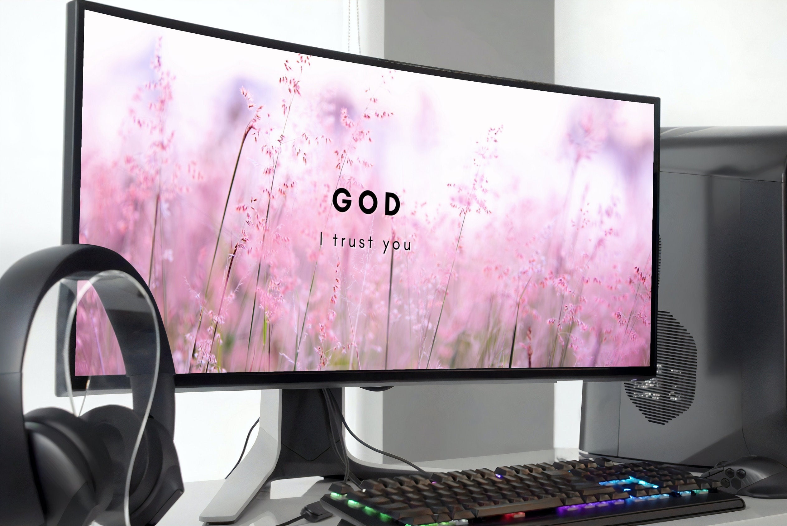 Christian HD Wallpaper Floral Desktop Wallpaper God I Trust You ...