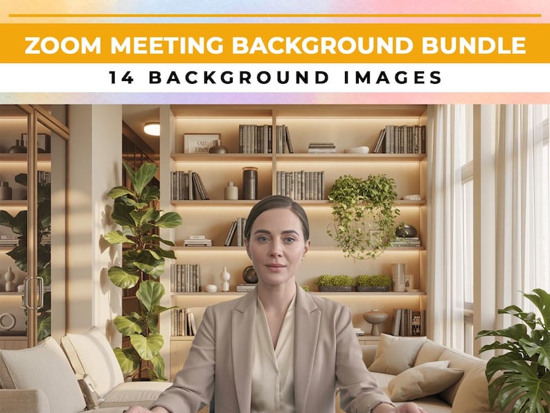Zoom Background Bundle, 14 Aesthetic Virtual Office Backdrops ...