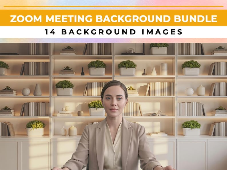 Zoom Background Bundle, 14 Aesthetic Virtual Office Backdrops ...