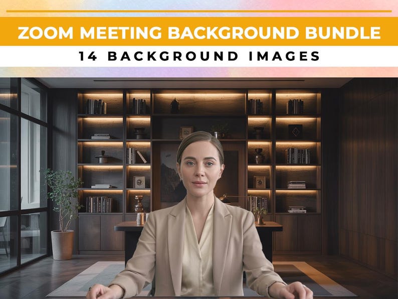 Zoom Background Bundle, 14 Aesthetic Virtual Office Backdrops ...