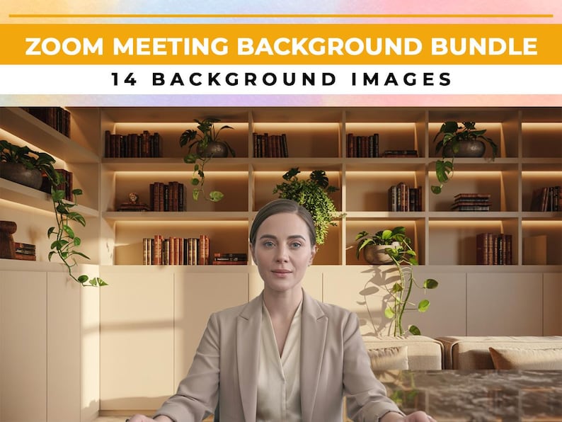 Zoom Background Bundle, 14 Aesthetic Virtual Office Backdrops ...
