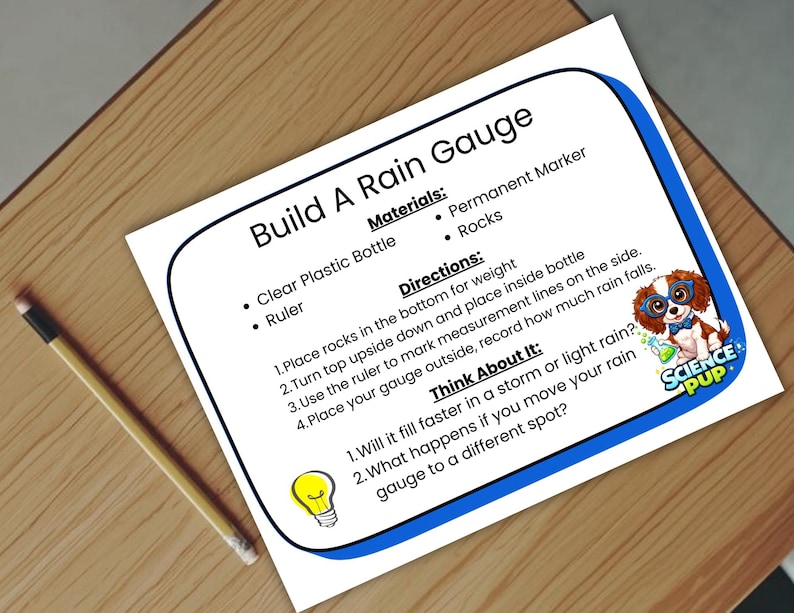 Rain Gauge STEM Activity | Printable Weather Science Experiment | 3 ...