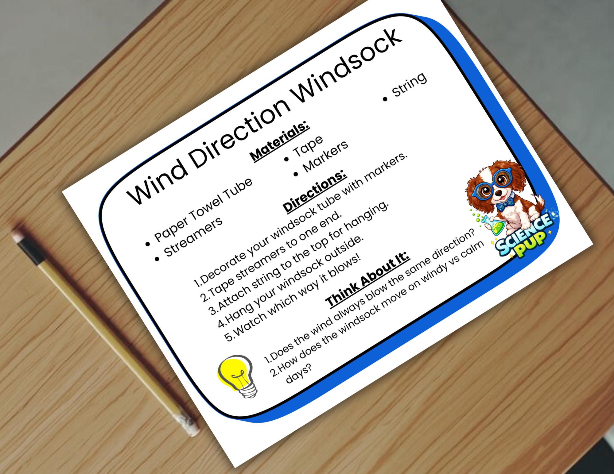 Windsock STEM Activity | Printable Wind Direction Experiment | 3 Page ...
