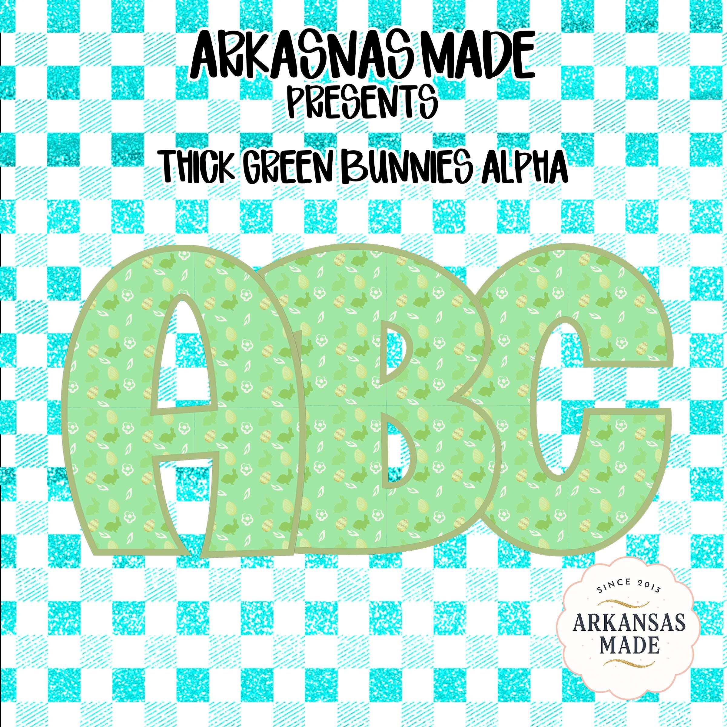 Thick Green Bunnies Alpha Pngs, Digital Download Sublimation DTF ...