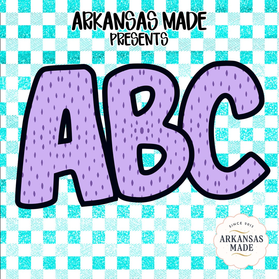 Purple Speckled ABC Alphabet, Full A-Z Alpha Set, Glitter Teal ...