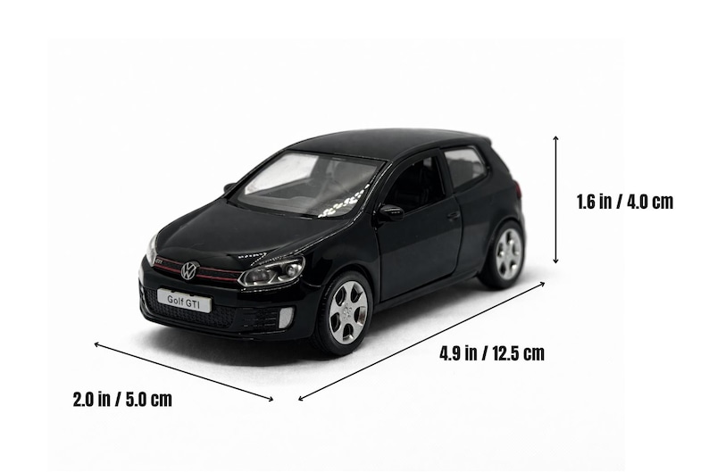 Black VW Golf GTI Diecast Model Car | 1:36 Scale Alloy Hot Hatch ...