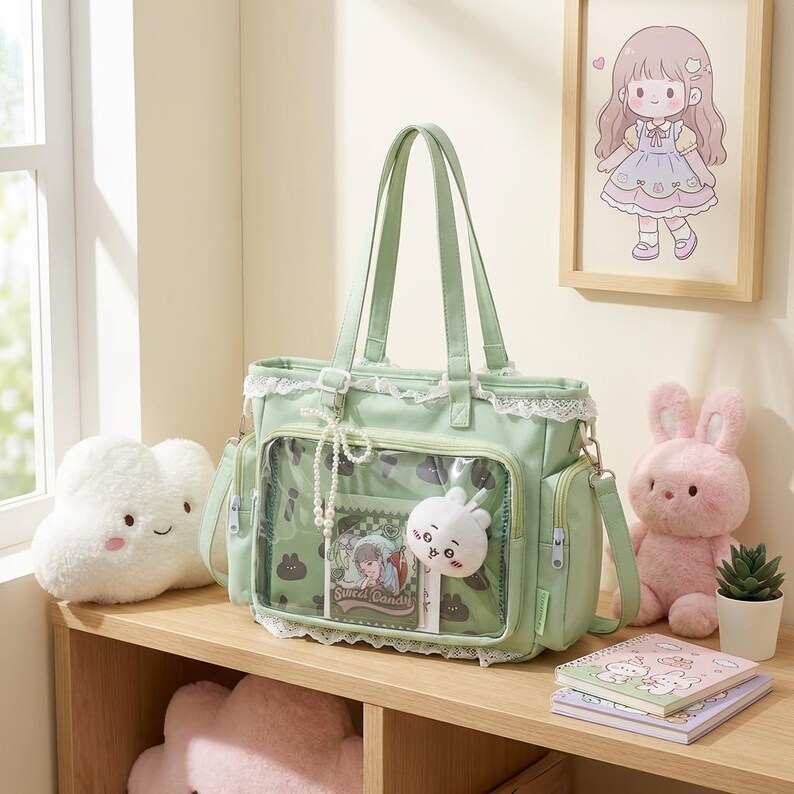 Kawaii Anime Ita Bag Crossbody – Japanese Pin Display Bag With Window ...