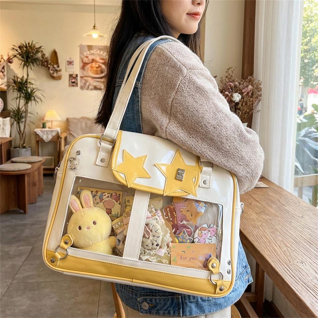 Star Ita Bag – Kawaii Pastel Pin Display, Y2K Crossbody - Etsy