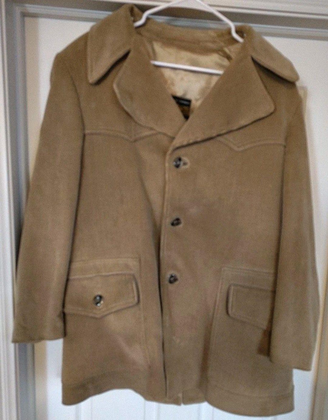 Vintage 70s Brown Corduroy Coat by Cortefiel Size 42 R Very Rare Needs ...