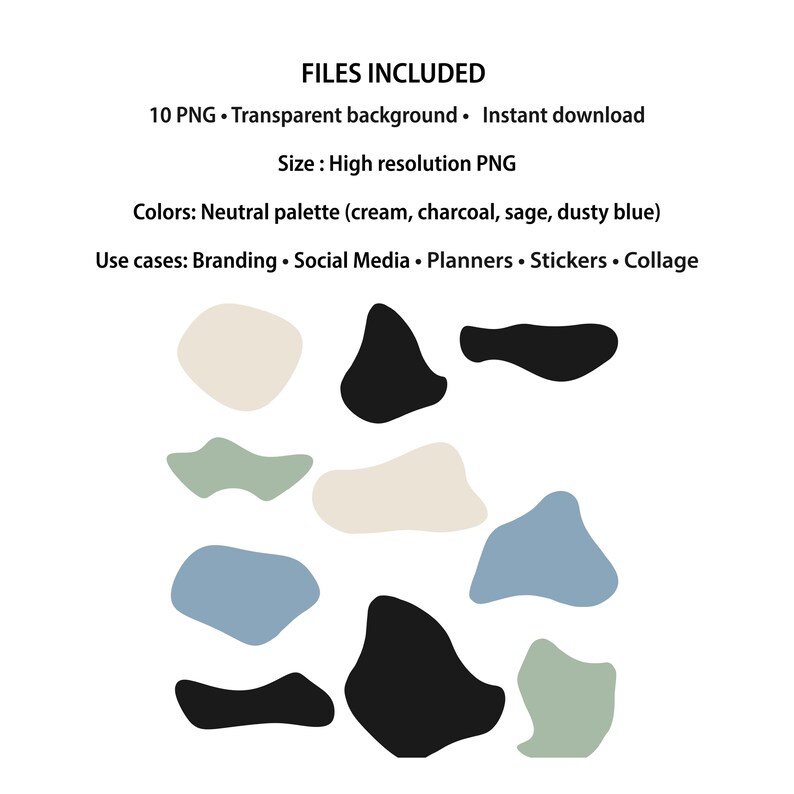 Abstract Blobs PNG Clipart | Organic Shapes, Digital Design Elements ...