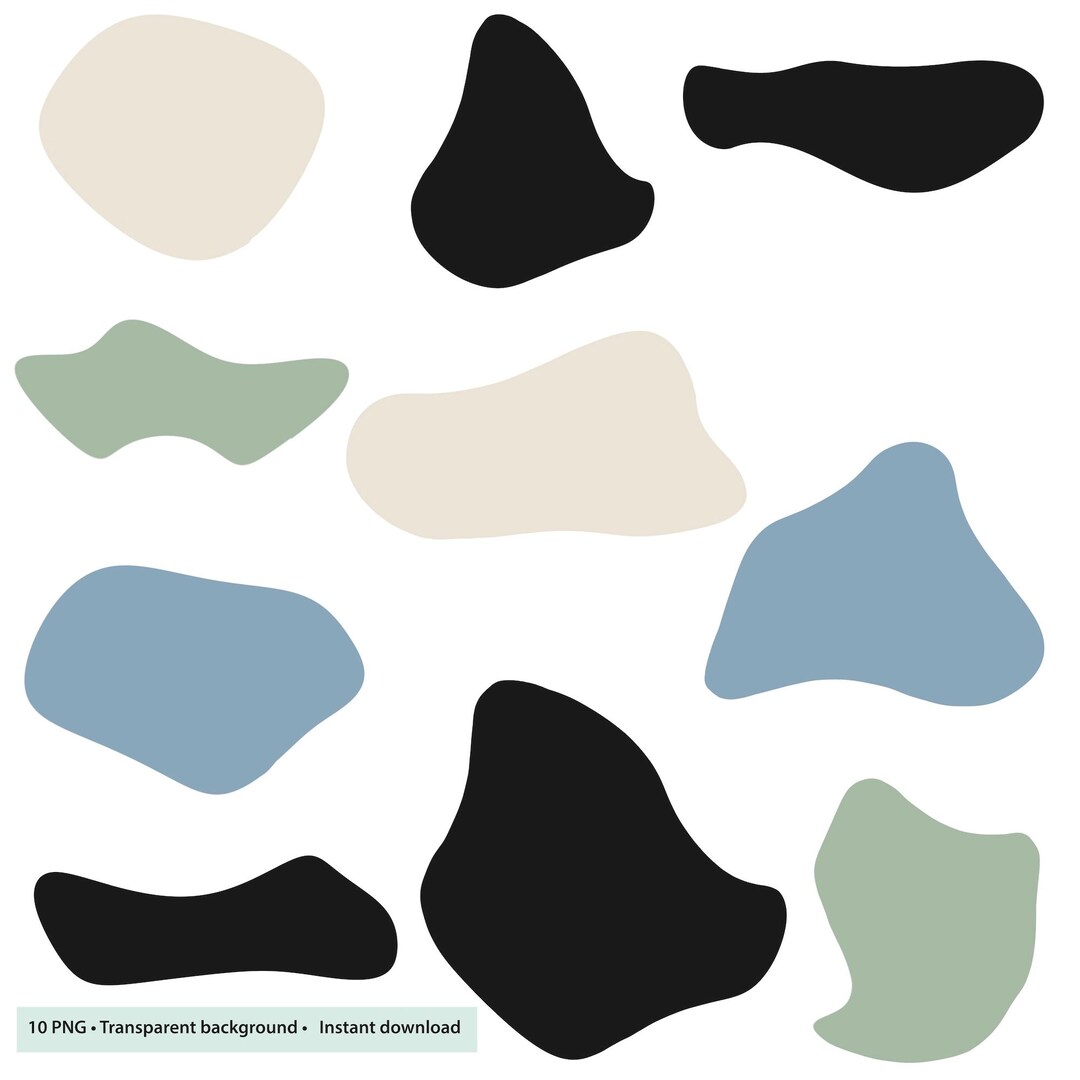 Abstract Blobs PNG Clipart | Organic Shapes, Digital Design Elements ...