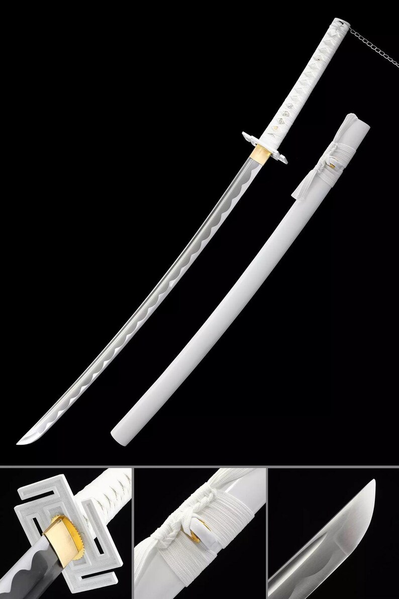 Ichigo Kurosaki Zangetsu White Cosplay Prop - Bleach Anime Katana ...