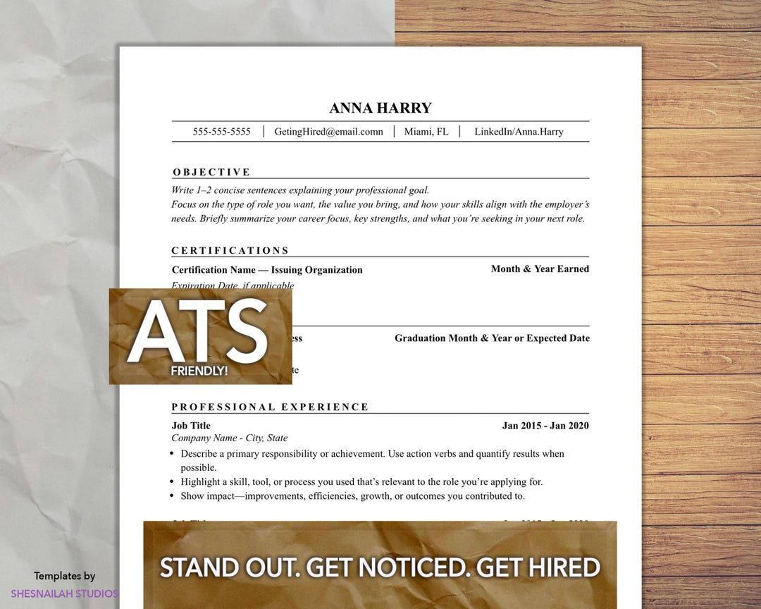 Minimalist Resume Template for Canva – Ats-friendly, Cover Letter ...