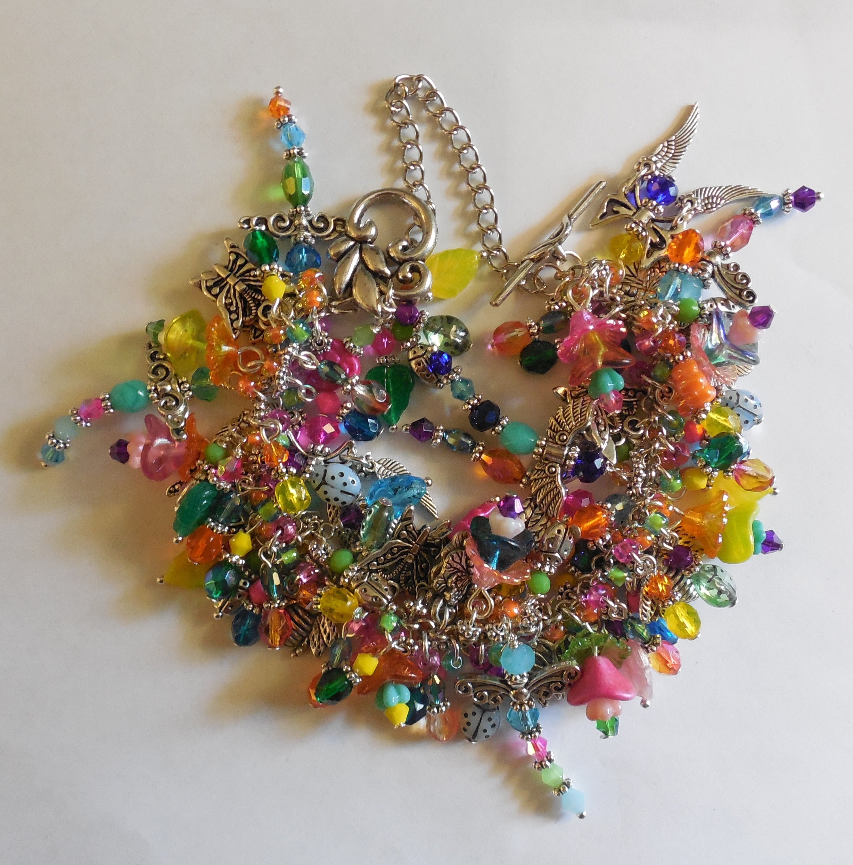 Dragonfly Chunky Charm Cha Bracelet Rainbow Butterflies,bumble Bee,lady ...