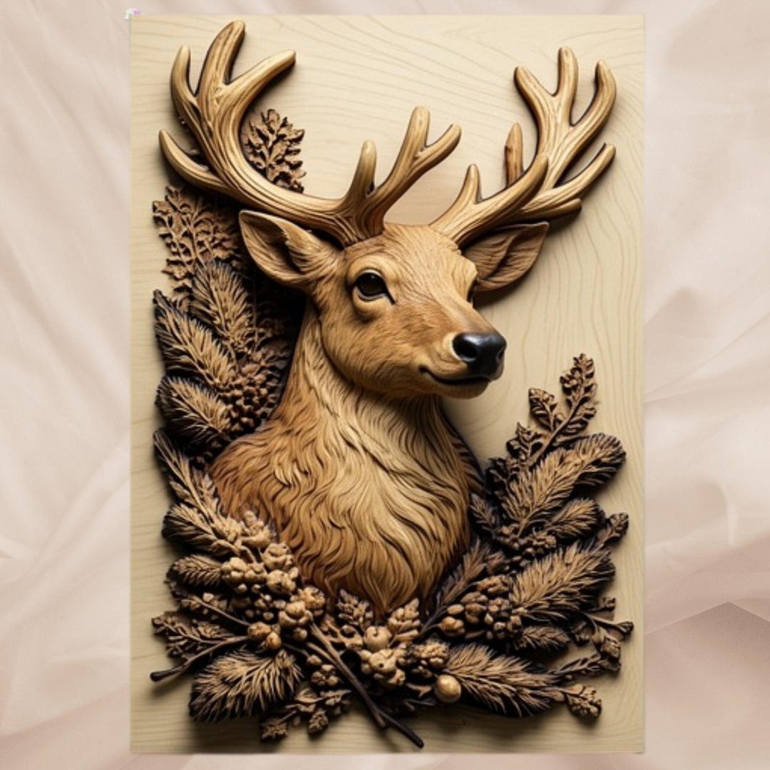 Deer Relief STL 3D Wood Carving | Stag Buck Cnc Router Model | Wildlife ...