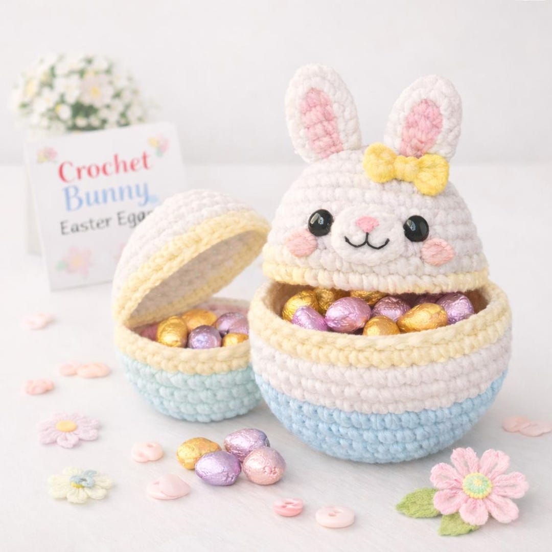 Crochet Bunny Egg Pattern | Easter Amigurumi Surprise Container ...