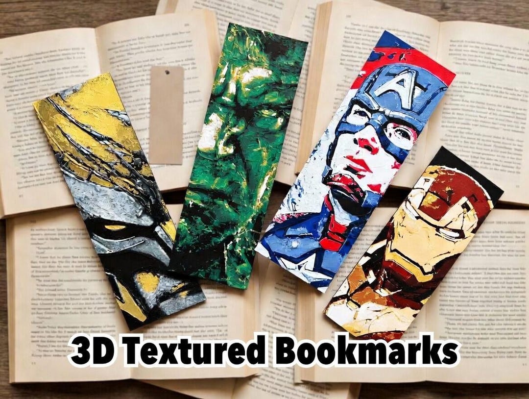 Superhero Inspired 3D Bookmarks – Hueforge Textured Comic Designs ...
