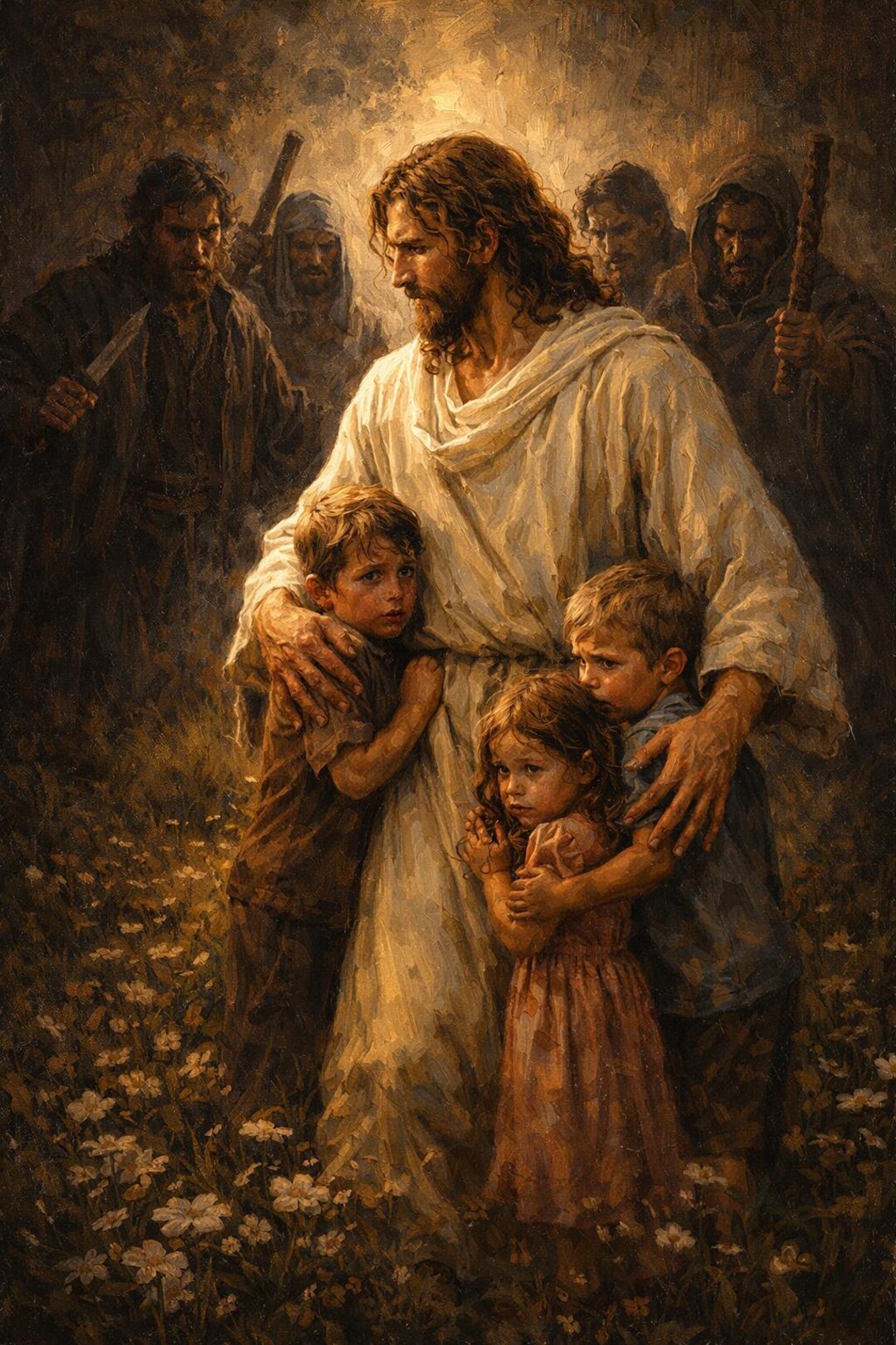 Jesus Protecting Children Art – Christian Home Decor (digital Download ...