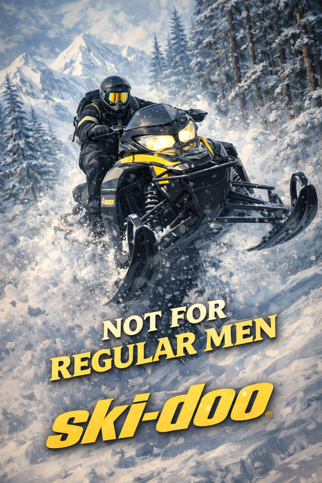 Snowmobiling Action Wall Art | Winter Adventure Snowmobile Printable ...
